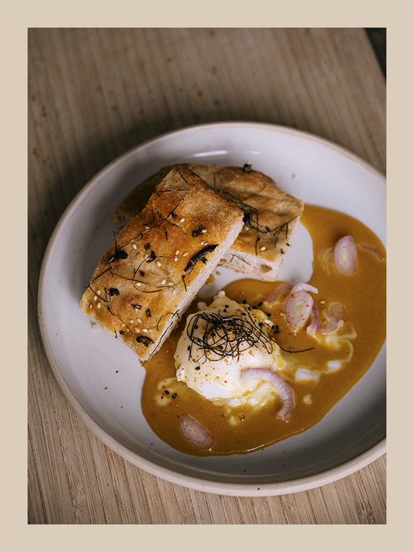 Fixation Food: focaccia + miso hollandaise eggs - Wanderlogue